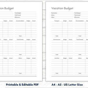 Vacation Budget Planner Printable & Editable, Vacation Budget Tracker ...