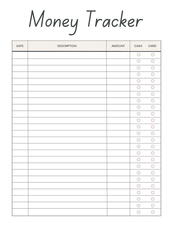 Digital Money Tracker | Etsy