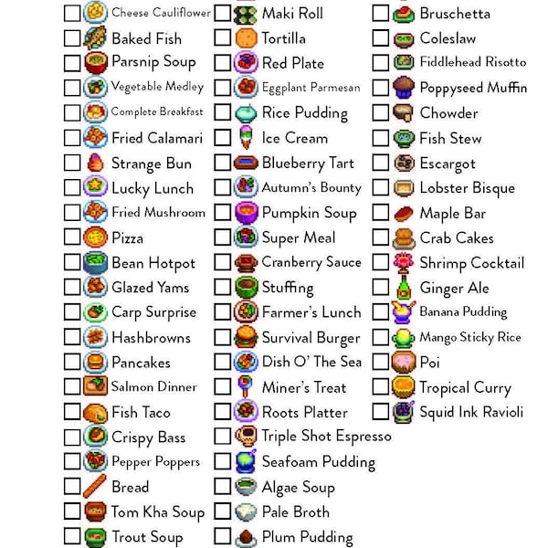 Stardew Valley Tracker Printable - Etsy