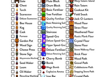 Printable Digital File Stardew Valley Tracker Crafting - Etsy