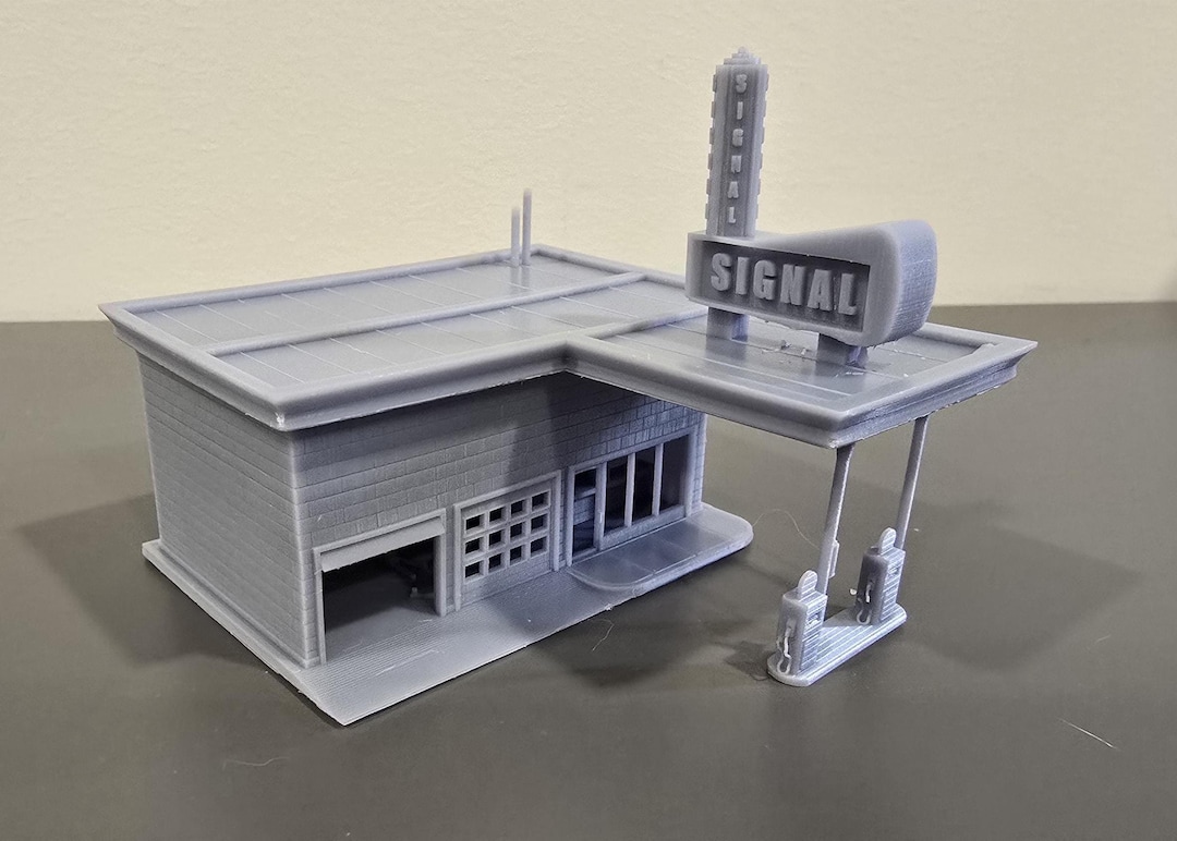 N Scale Gas Station and Shop 1:60 Building - Etsy