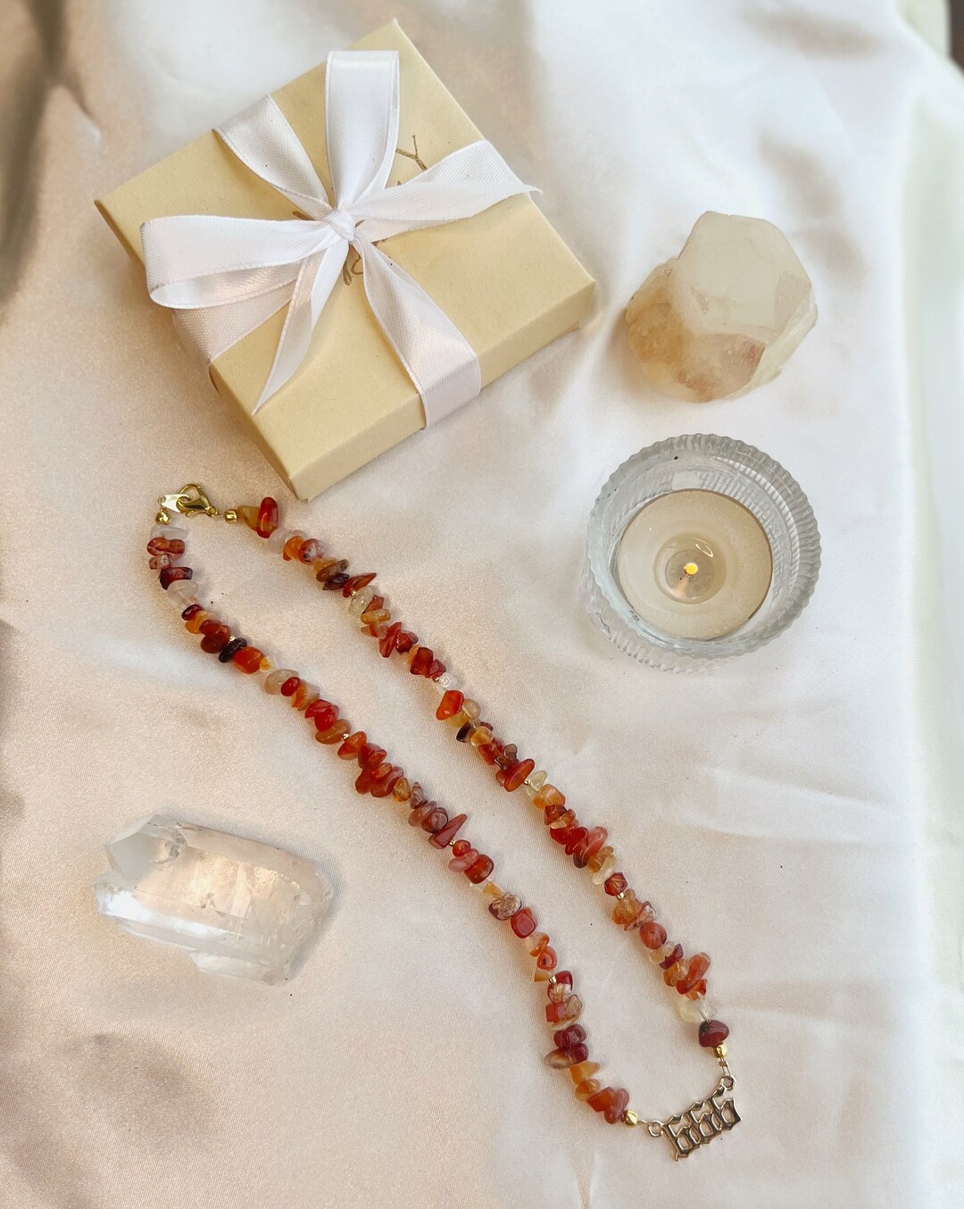 Carnelian and Gold Angel Number Crystal Necklace Choose Your Angel ...