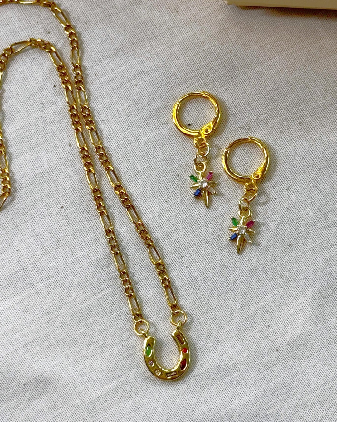 Midnight Star - Golden North Star Hoop Earrings - Etsy