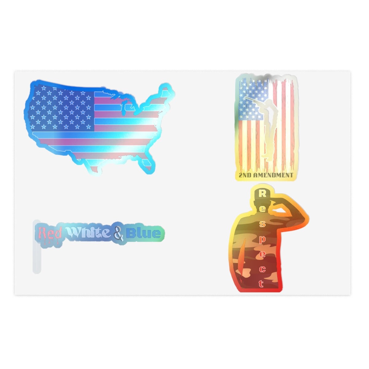 Patriotic Sticker Pack USA Flag Map 2nd Amendment Army - Etsy