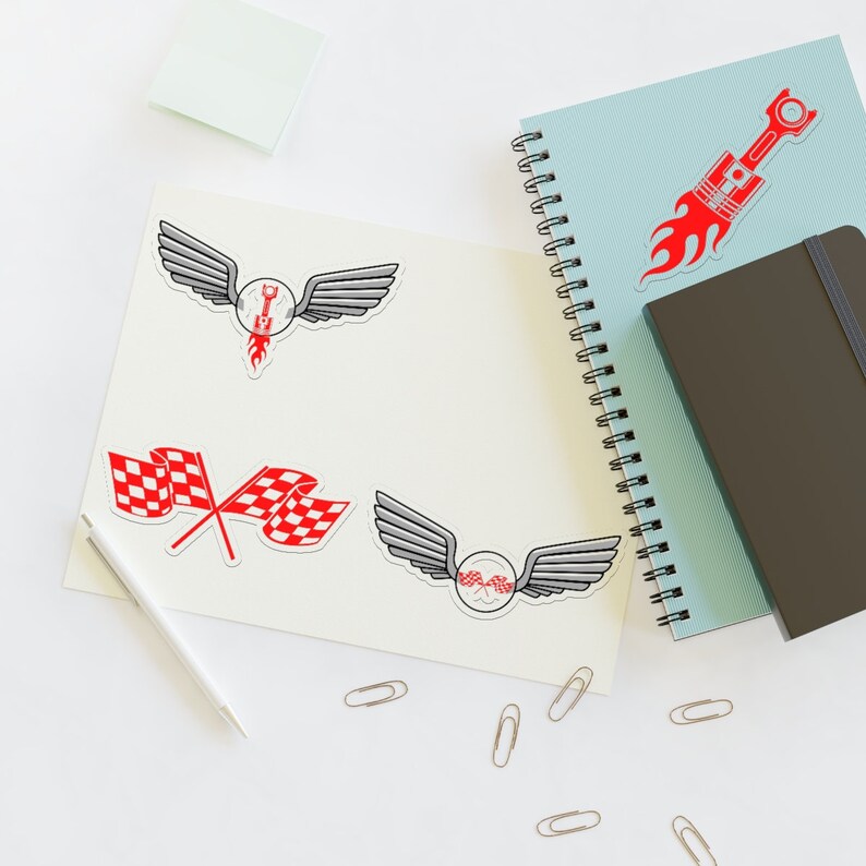 Race Car Sticker Pack: F1 Nascar, Checker Flag, Piston Decals - Etsy