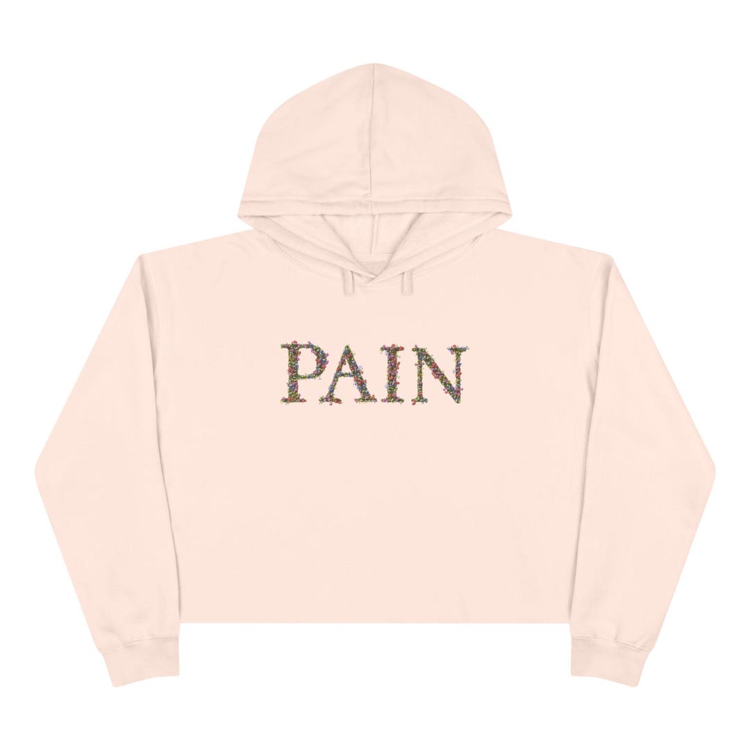 PAIN Crop Hoodie: Mental Health Awareness, Emo Heartbreak Design - Etsy