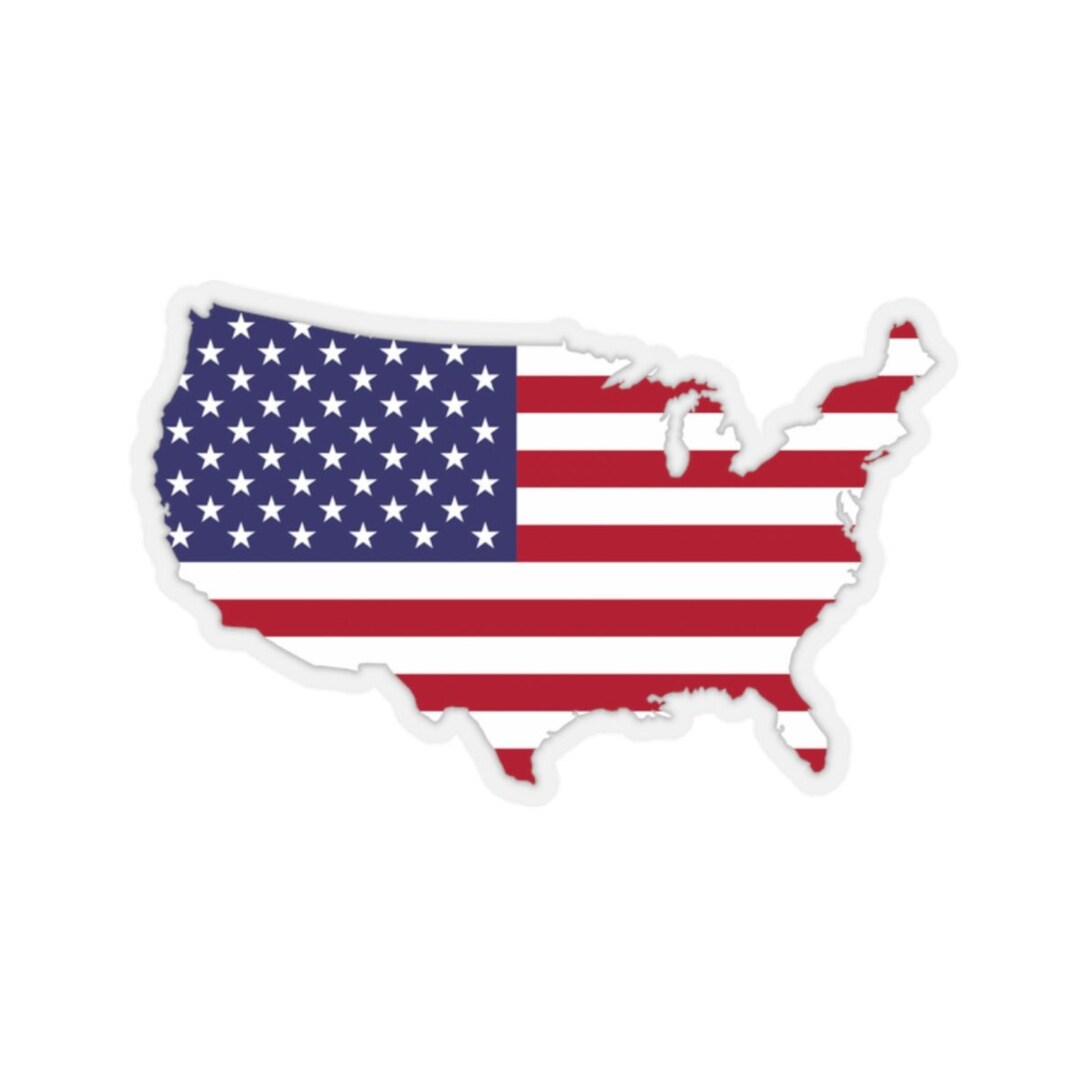 US Flag Stickers - US Map Sticker / America Sticker Map / USA Country ...