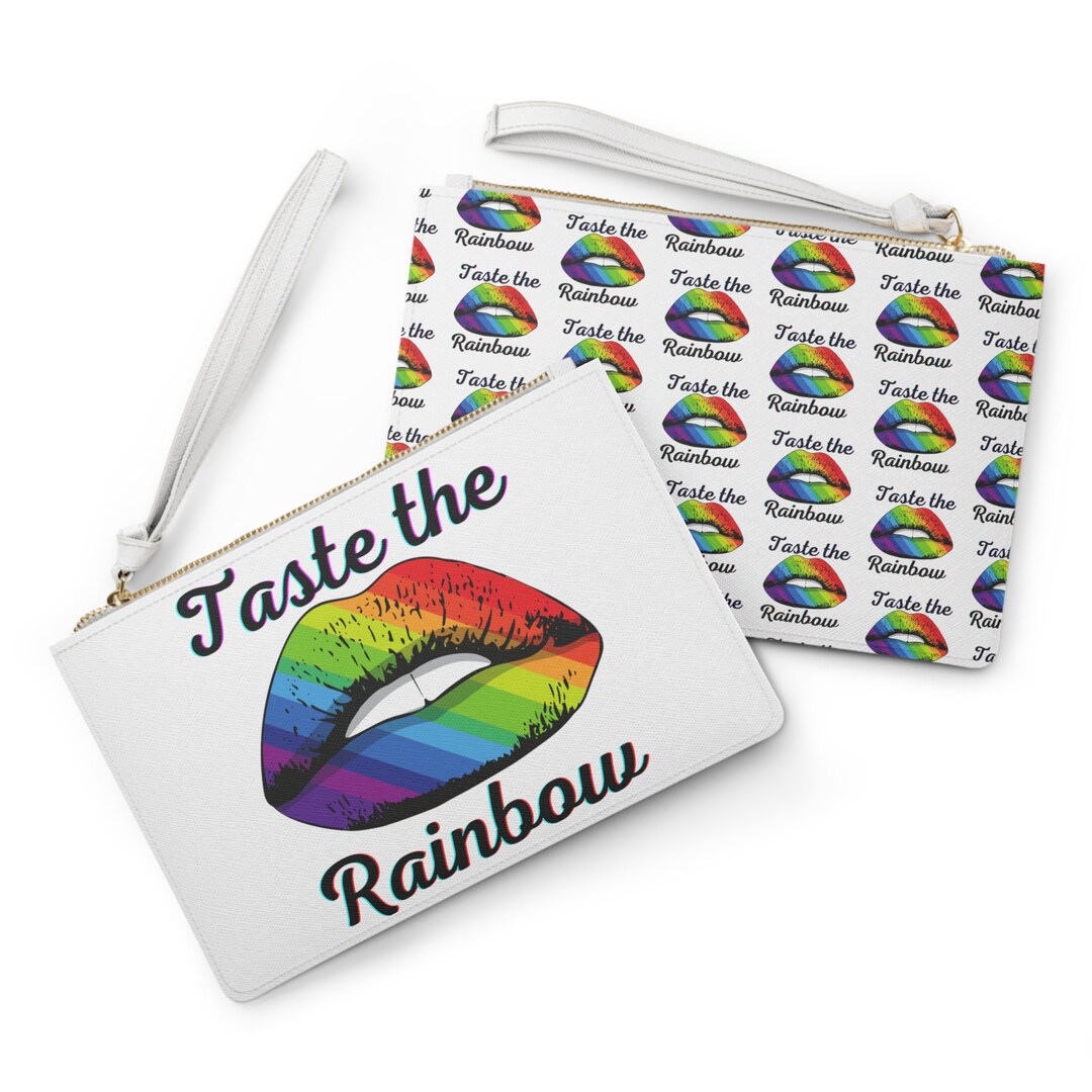 Rainbow Lips Vegan Leather Clutch Bag: LGBTQ Pride Handbag - Etsy