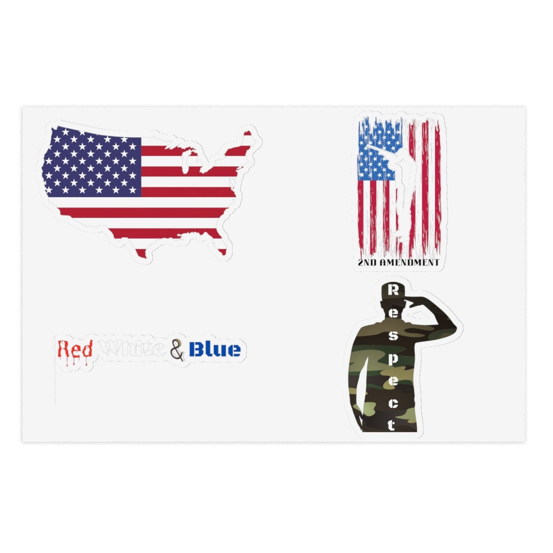 Patriotic Sticker Pack USA Flag Map, 2nd Amendment, Army, Soldier, NRA ...