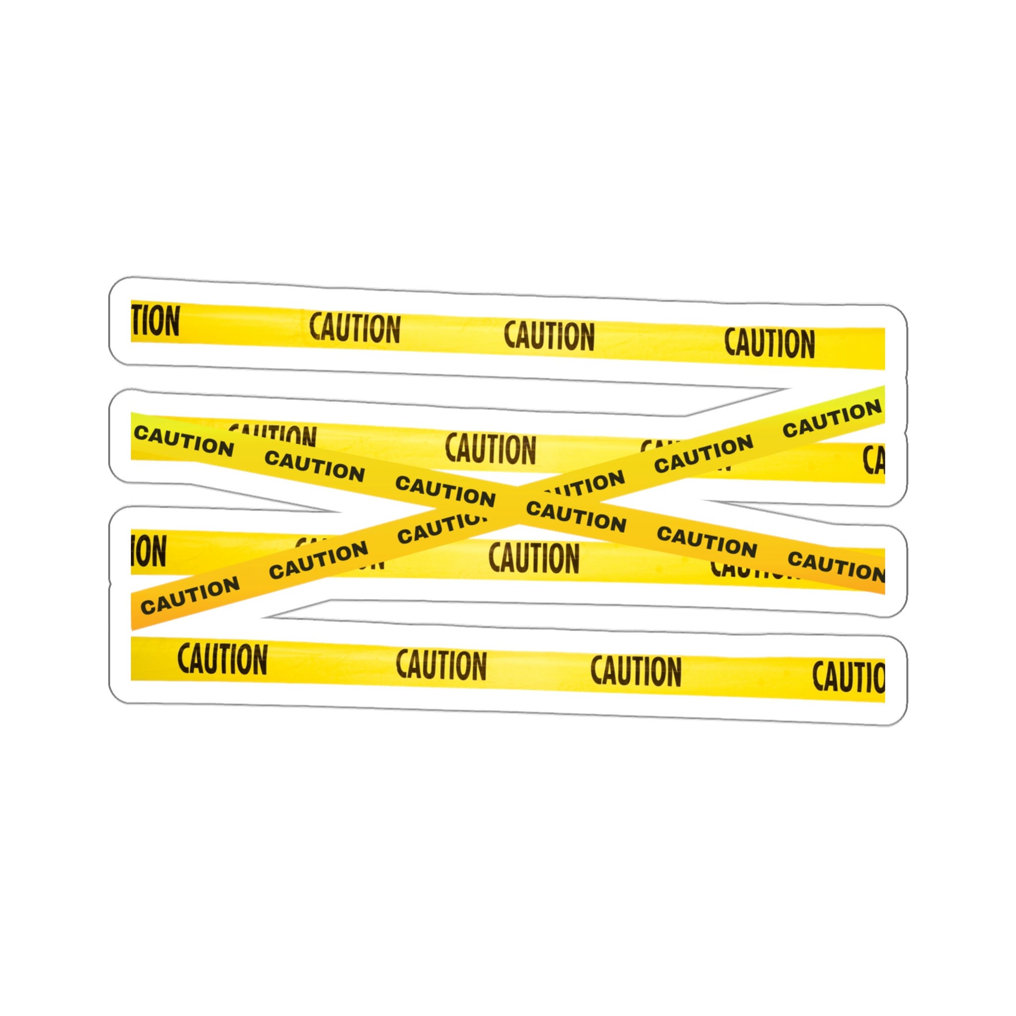 Caution Stickers Yellow Tape Sticker / Warning Tape Sticker / Caution ...