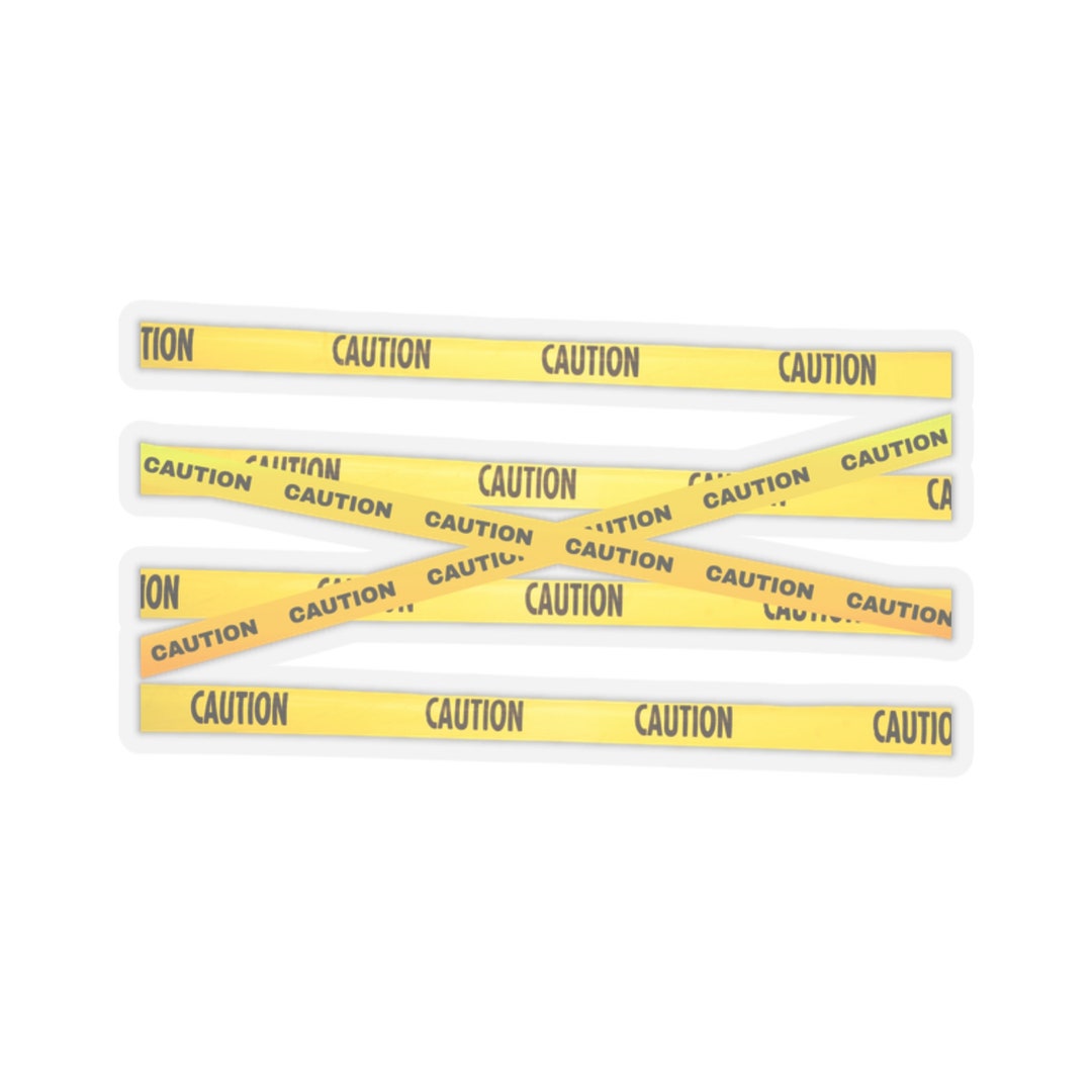 Caution Stickers Yellow Tape Sticker / Warning Tape Sticker / Caution ...