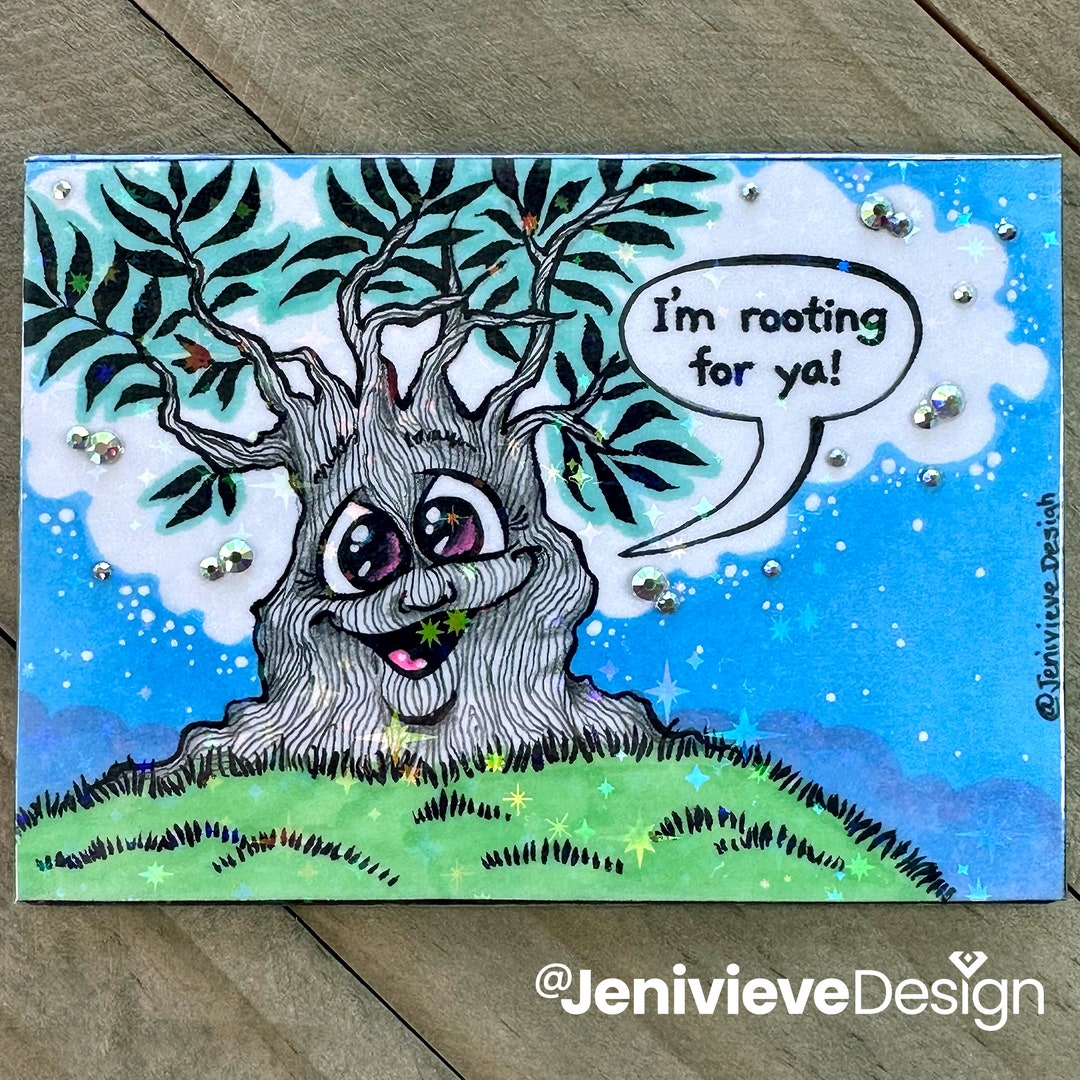 Sparkle Stim Art: Happy Tree Smiling i'm Rooting for - Etsy