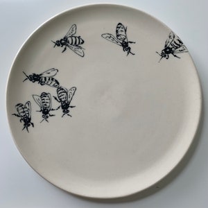 Large Handmade Ceramic Plate With Bees - Etsy