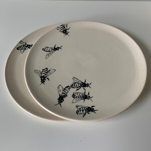 Large Handmade Ceramic Plate With Bees - Etsy