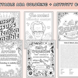 Applied Behavior Analysis Coloring Book | ABA Activity Book | ABA ...
