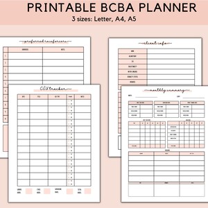 Printable BCBA Planner BCBA Notebook BCBA Data Notebook - Etsy