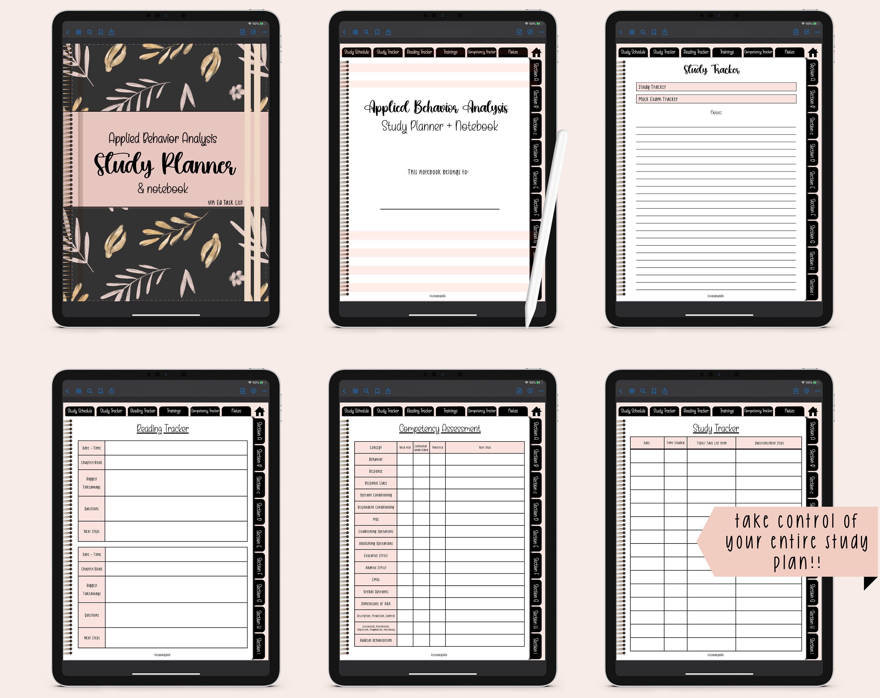 Digital BCBA Study Notebook and Planner | BCBA Notebook for Goodnotes ...