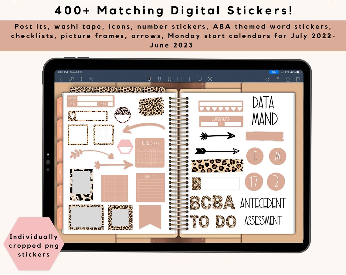 Digital BCBA Planner Landscape BCBA Notebook BCBA Data - Etsy