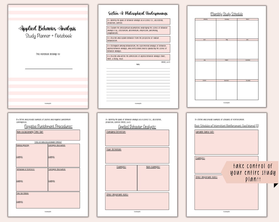 Printable BCBA Study Notebook and Planner BCBA Notebook - Etsy