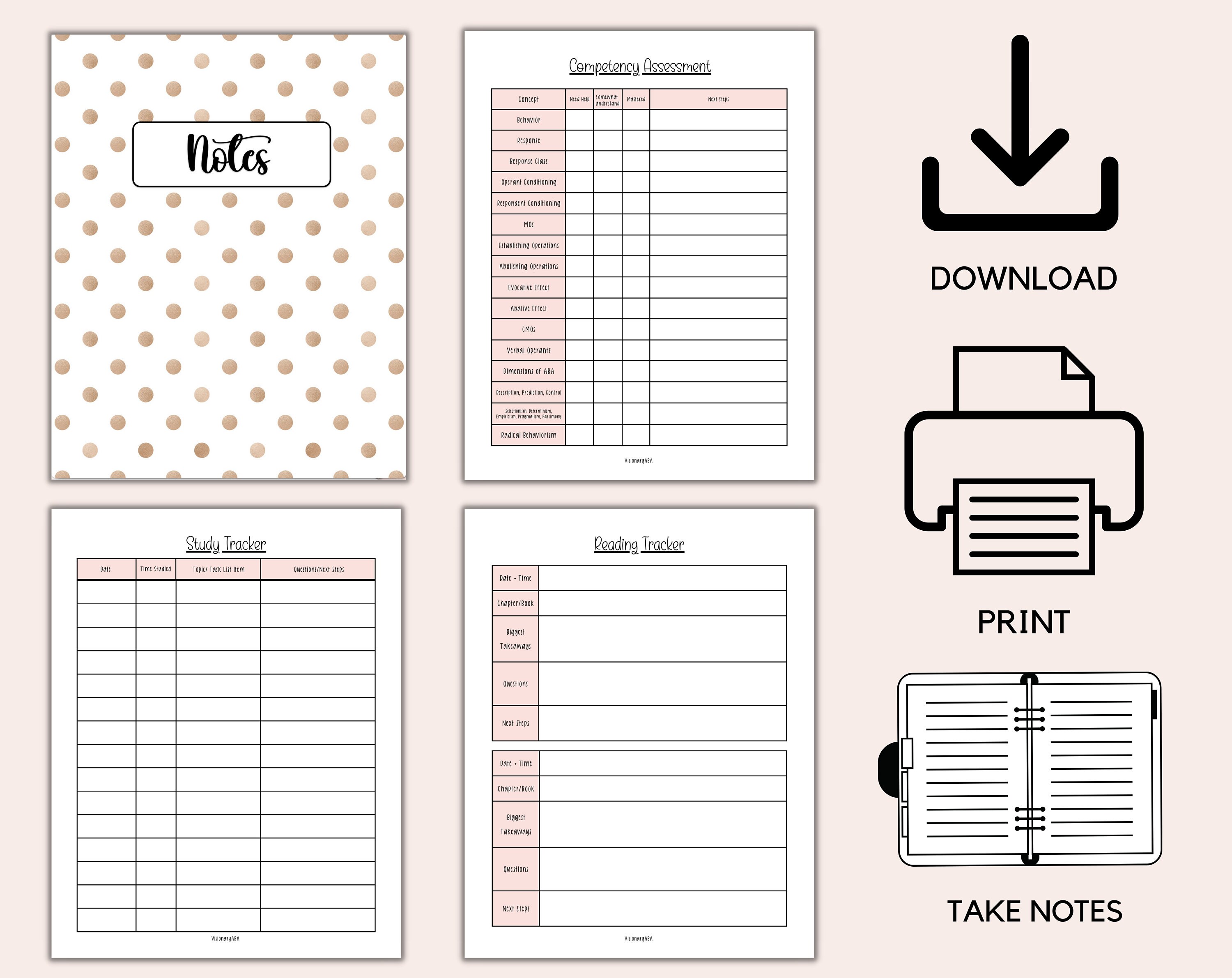Printable BCBA Study Notebook and Planner BCBA Notebook - Etsy