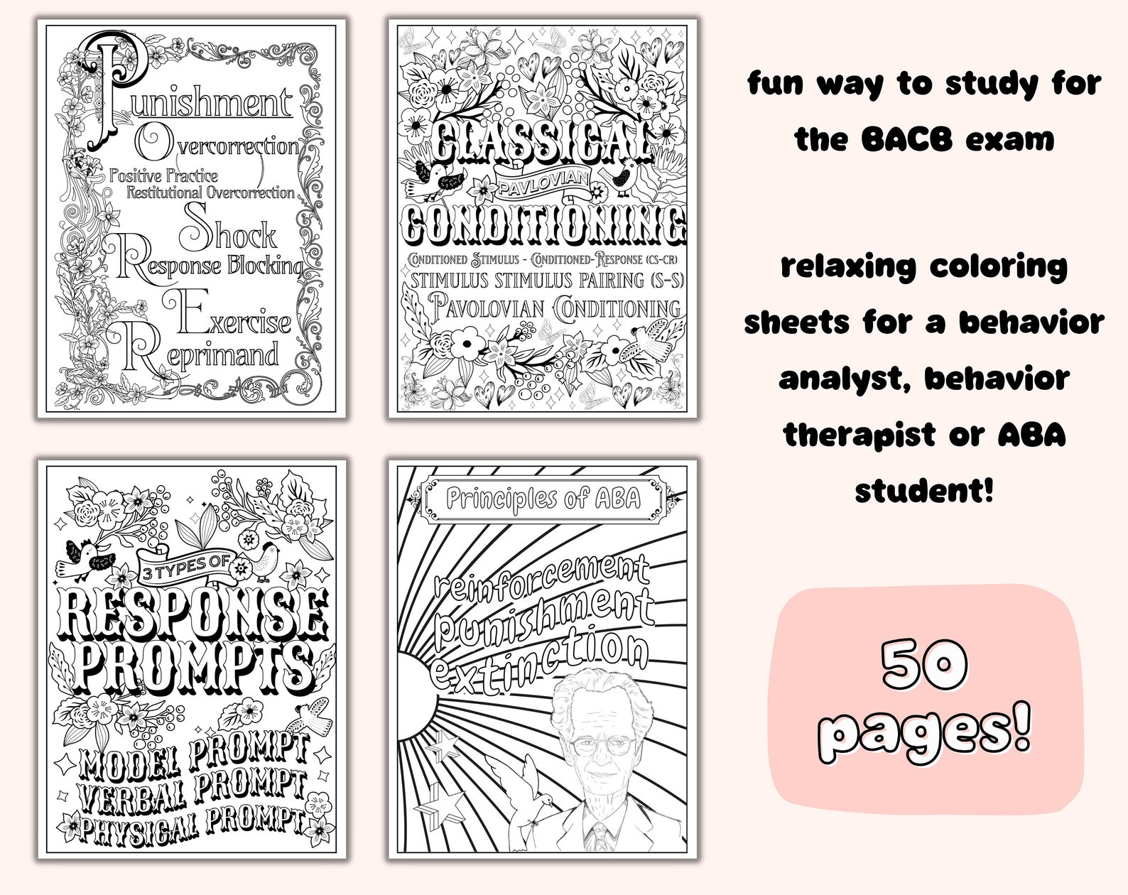 Applied Behavior Analysis Coloring Book ABA Activity Book - Etsy
