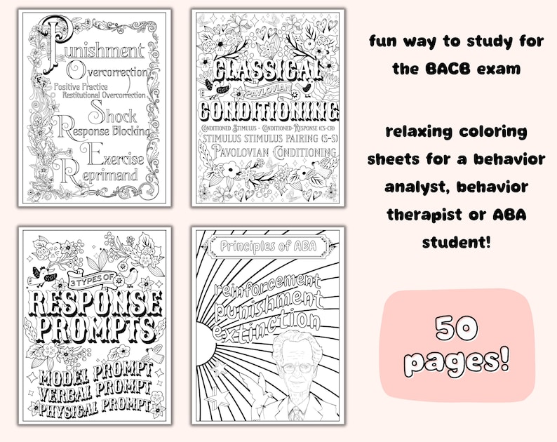 Applied Behavior Analysis Coloring Book ABA Activity Book - Etsy