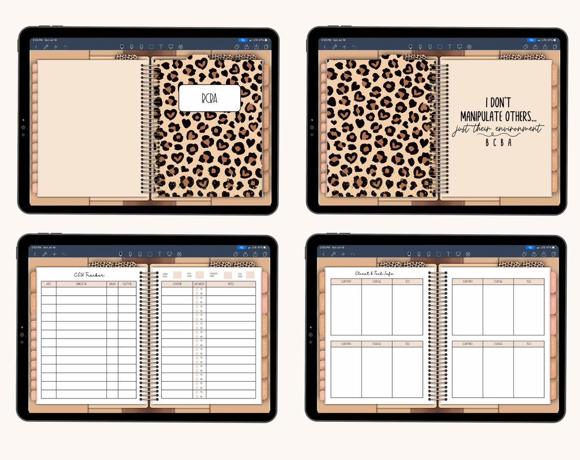 Digital BCBA Planner Landscape BCBA Notebook BCBA Data - Etsy