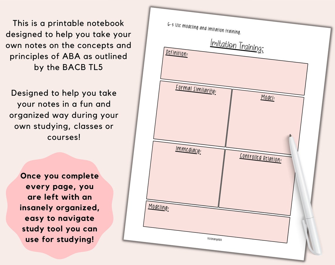 Printable BCBA Study Notebook and Planner BCBA Notebook - Etsy