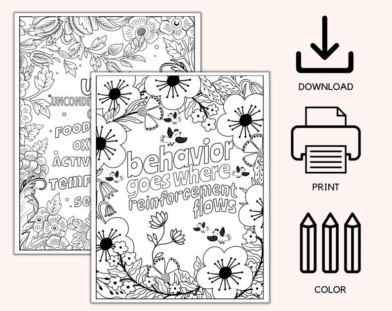 Applied Behavior Analysis Coloring Book ABA Activity Book - Etsy