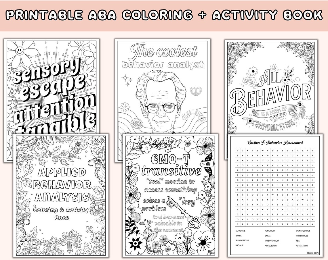 Applied Behavior Analysis Coloring Book ABA Activity Book - Etsy