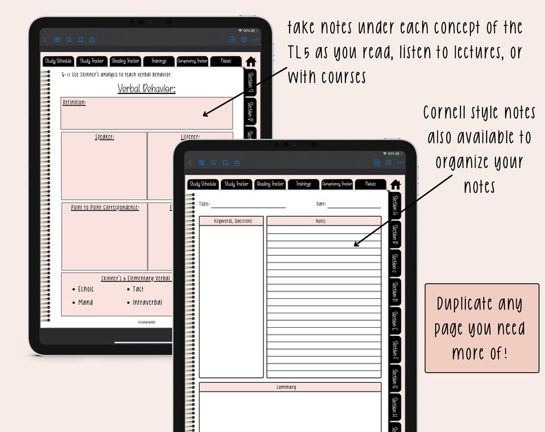 Digital BCBA Study Notebook and Planner | BCBA Notebook for Goodnotes ...