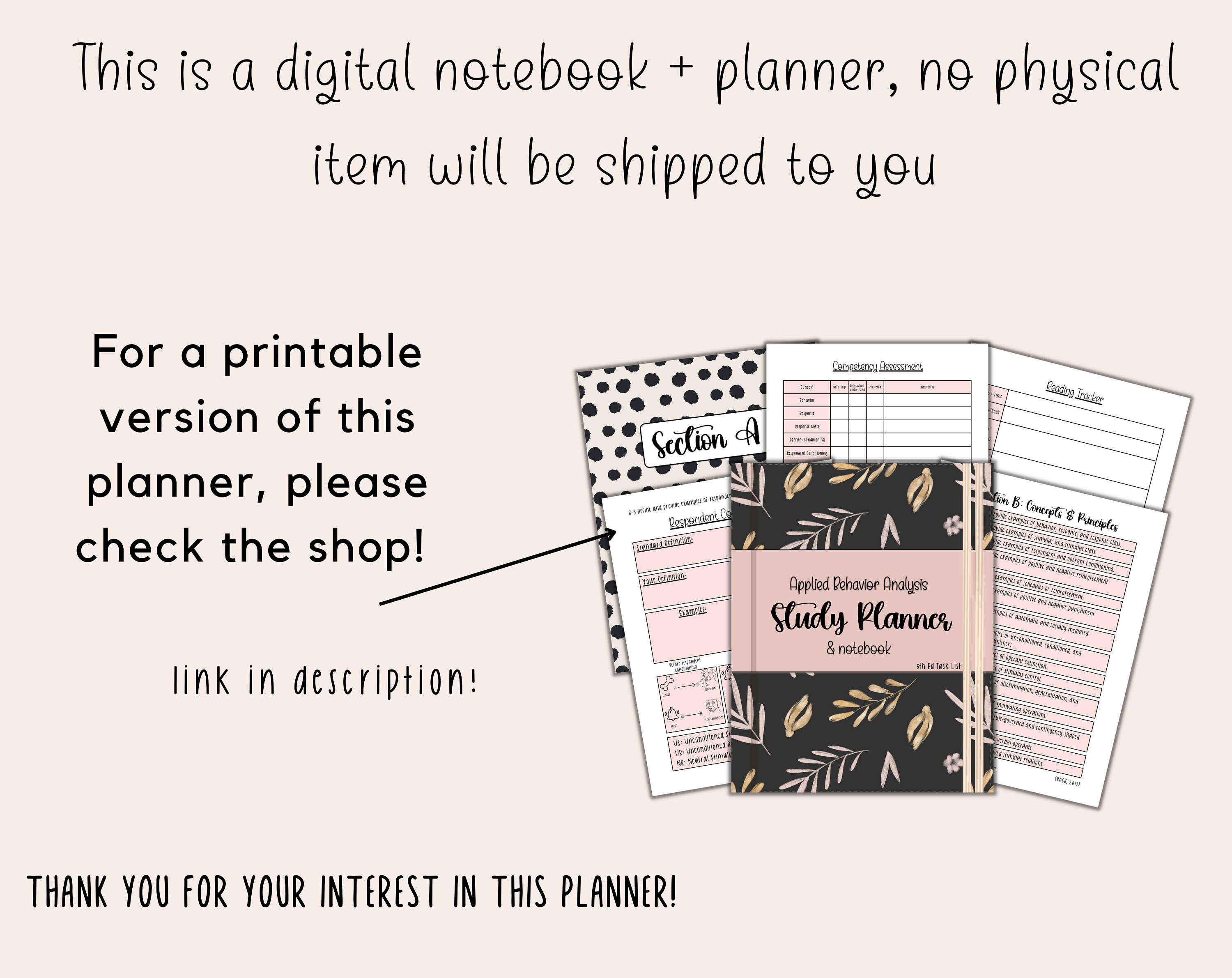 Digital BCBA Study Notebook and Planner BCBA Notebook for - Etsy