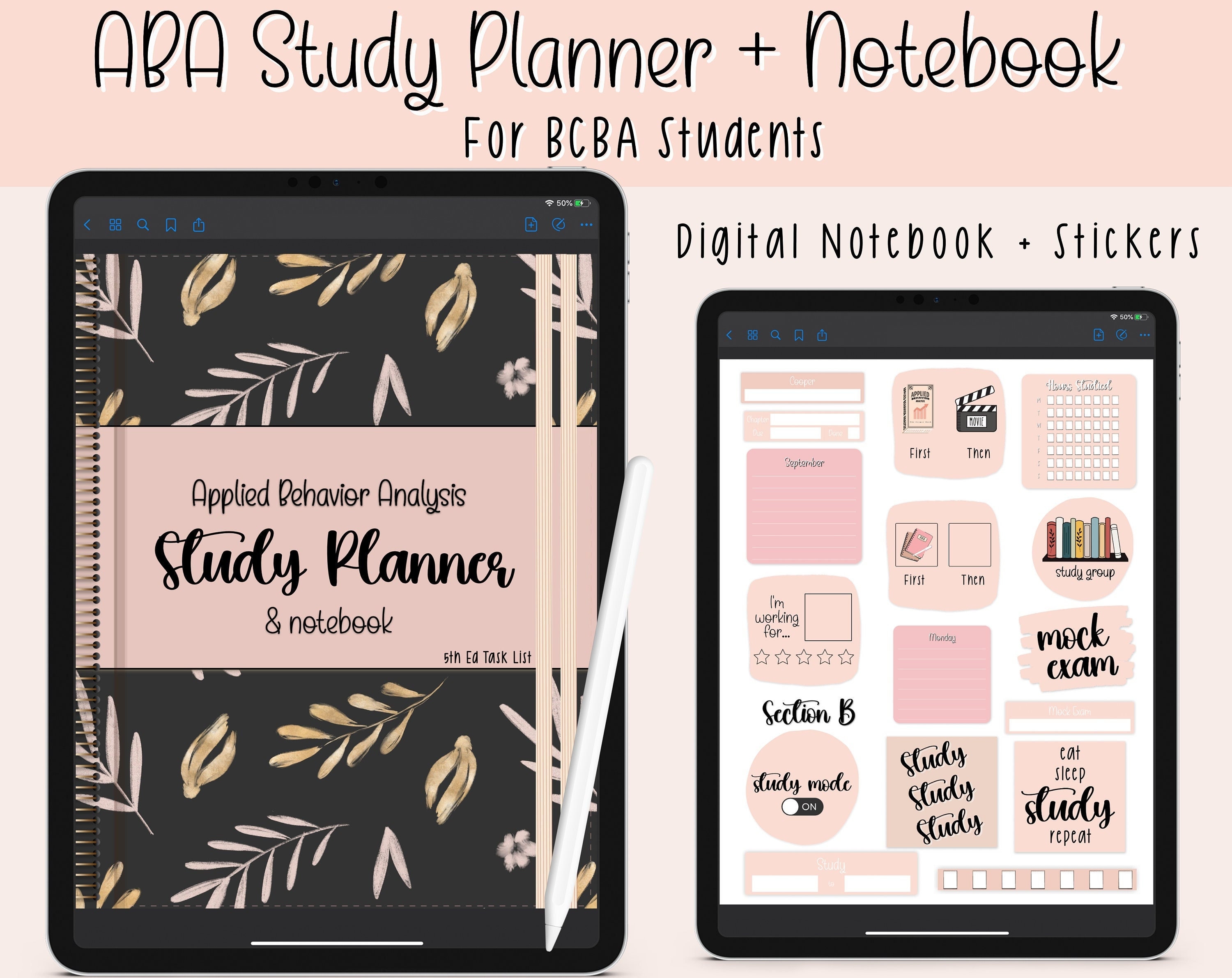 Digital BCBA Study Notebook and Planner BCBA Notebook for - Etsy