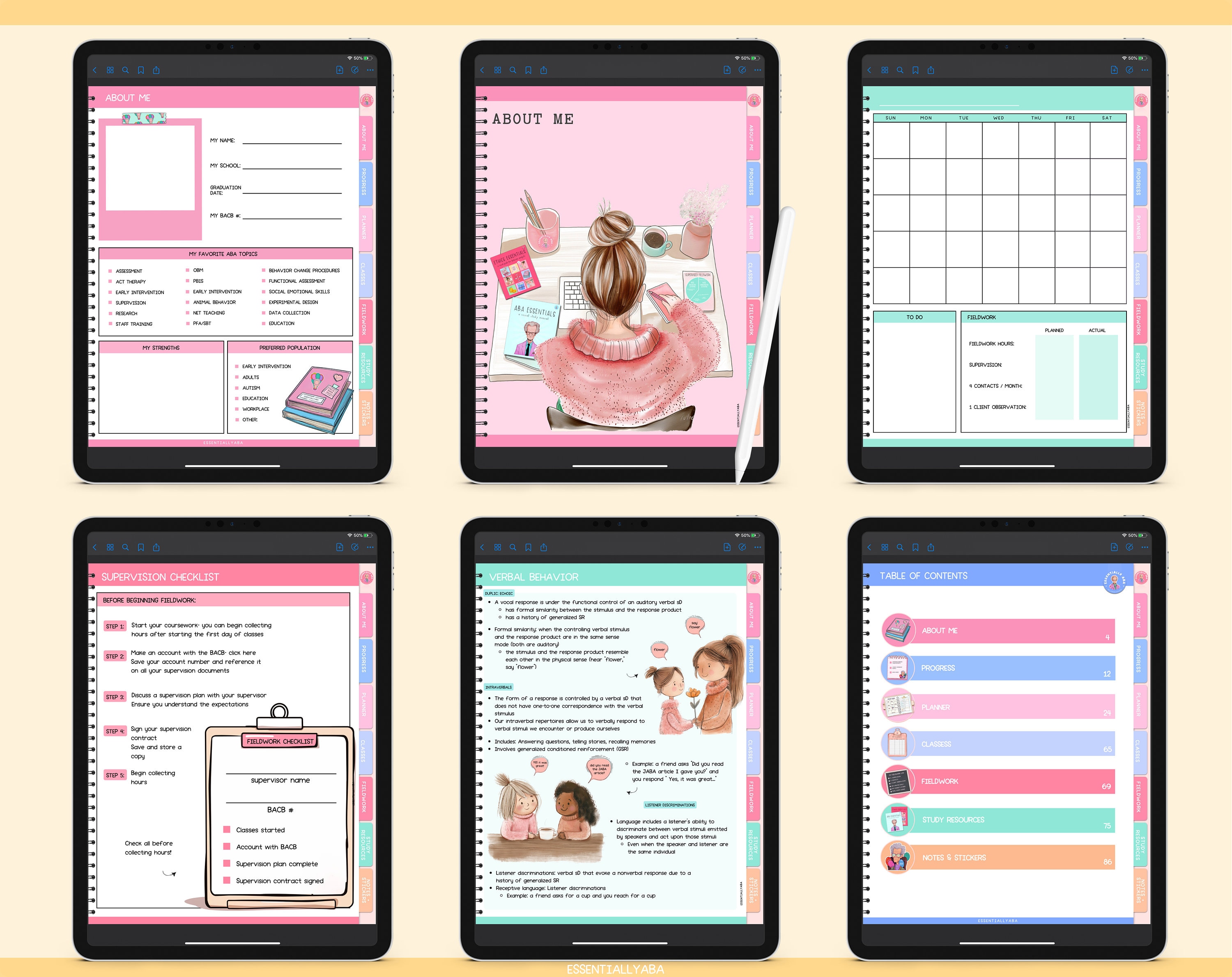 ABA Student Essentials: Student Planner and Organizer for Behavior ...