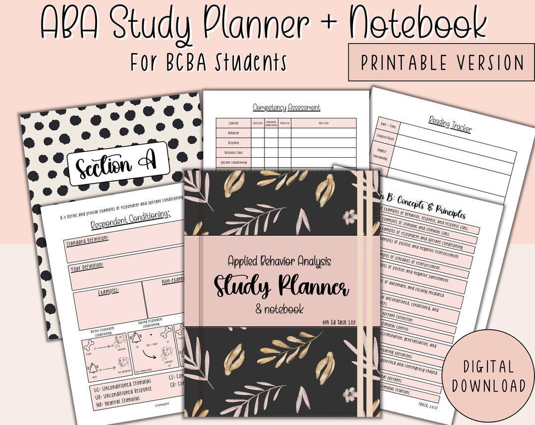 Printable BCBA Study Notebook and Planner | BCBA Notebook | Study Prep ...