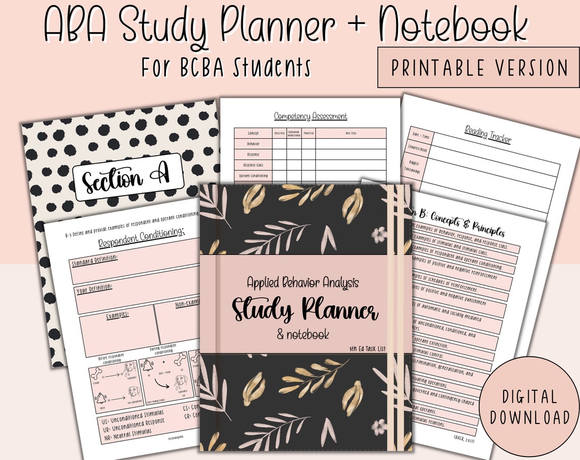Printable BCBA Study Notebook and Planner BCBA Notebook - Etsy