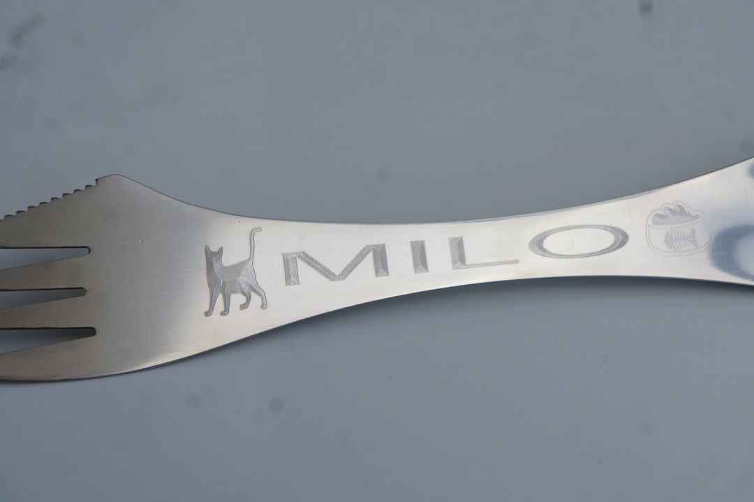 Personalized Stainless Steel Pet Cat Kitten Food Fork Spork With Your ...