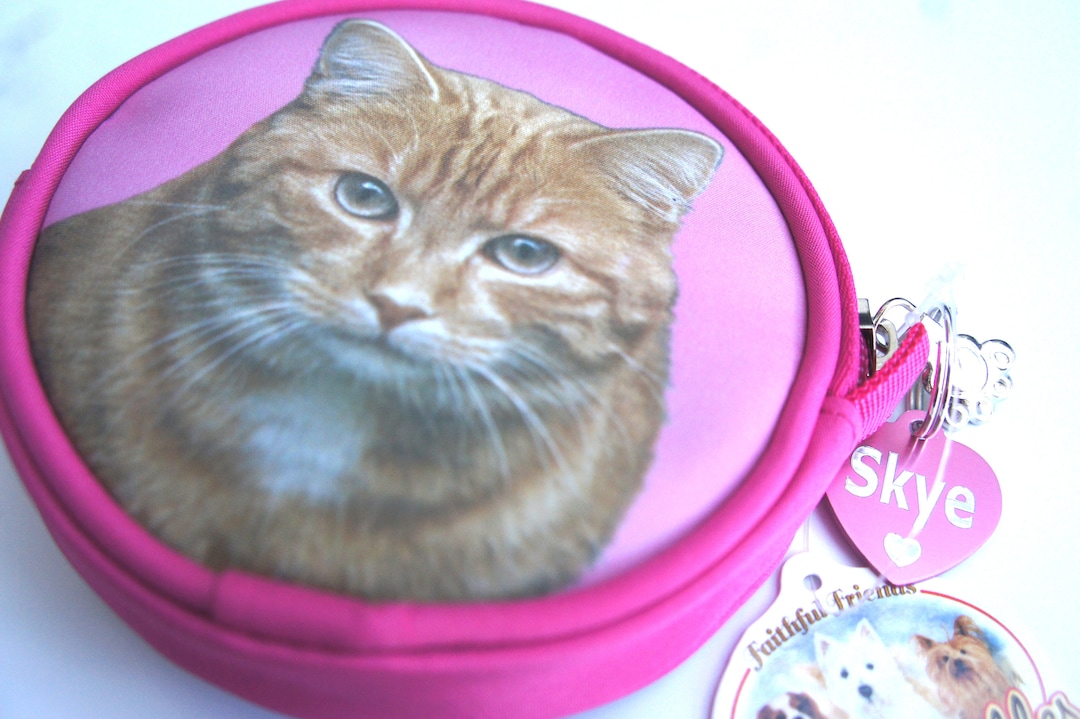 Ginger Cat Coin Purse With Paw Print Charm Zip Pull and - Etsy