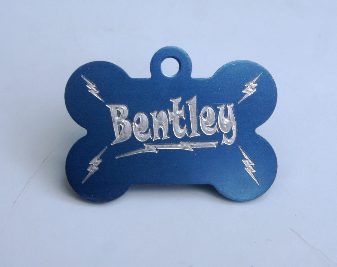 Funky Dog ID Tag With 3D Effect Cartoon Style Font and - Etsy