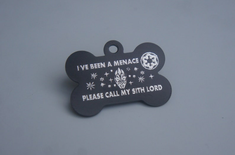 Star Wars Inspired Bone Shape Dog Tag I've Been A Menace - Etsy