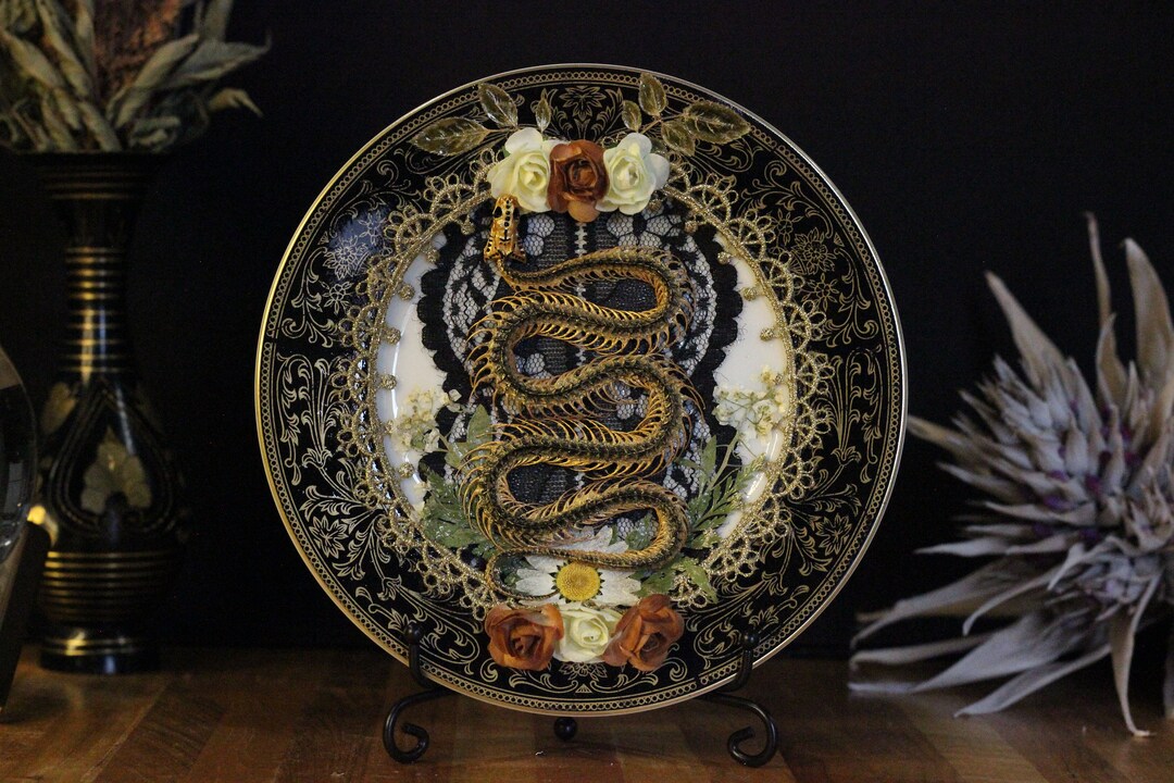 Vintage Gilded Serpent Dish (real Snake Skeleton) - Etsy