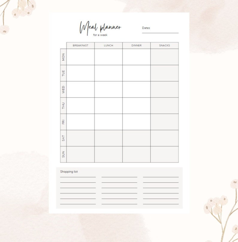 Customizable Weekly Meal Planner Simplify Your Cooking Routine - Etsy
