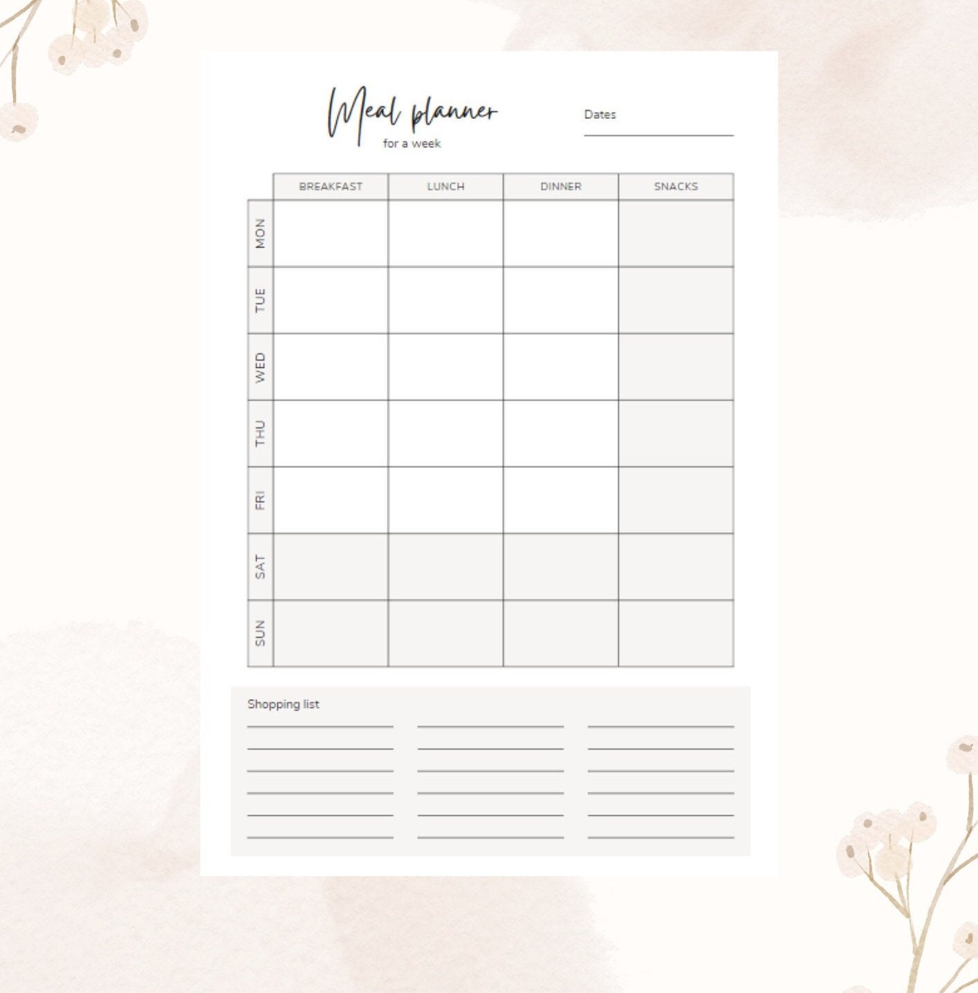 Customizable Weekly Meal Planner Simplify Your Cooking Routine - Etsy