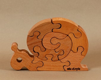Wooden Snail Puzzle - Etsy