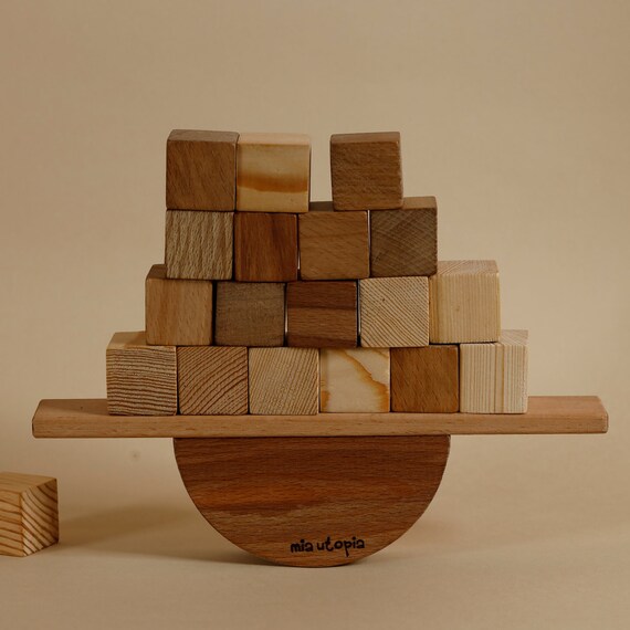 Cube Balance Game Personalized Wooden Montessori Toys - Etsy