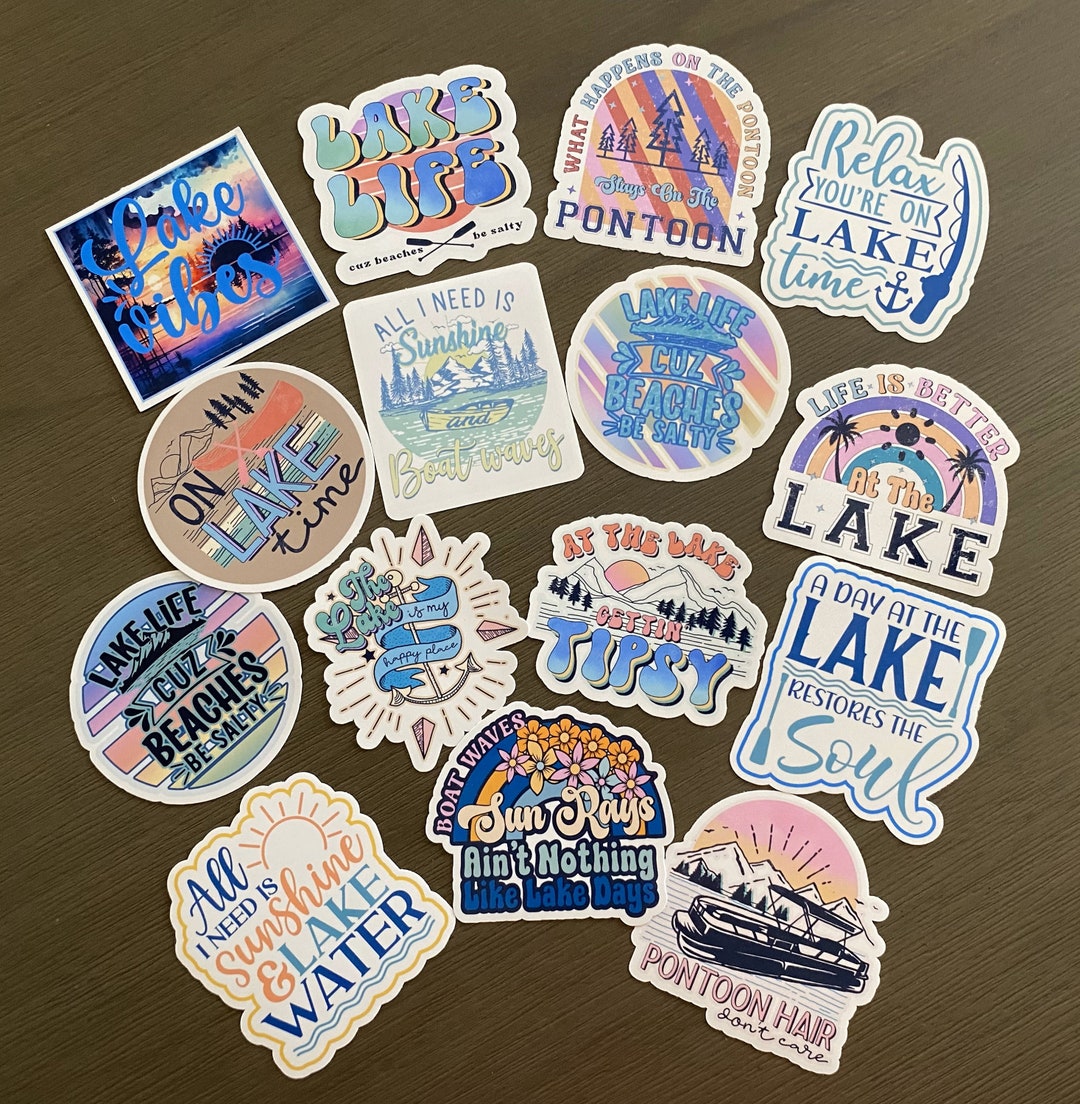 15 LAKE Stickers Custom Sticker Pack Custom Stickers Water - Etsy