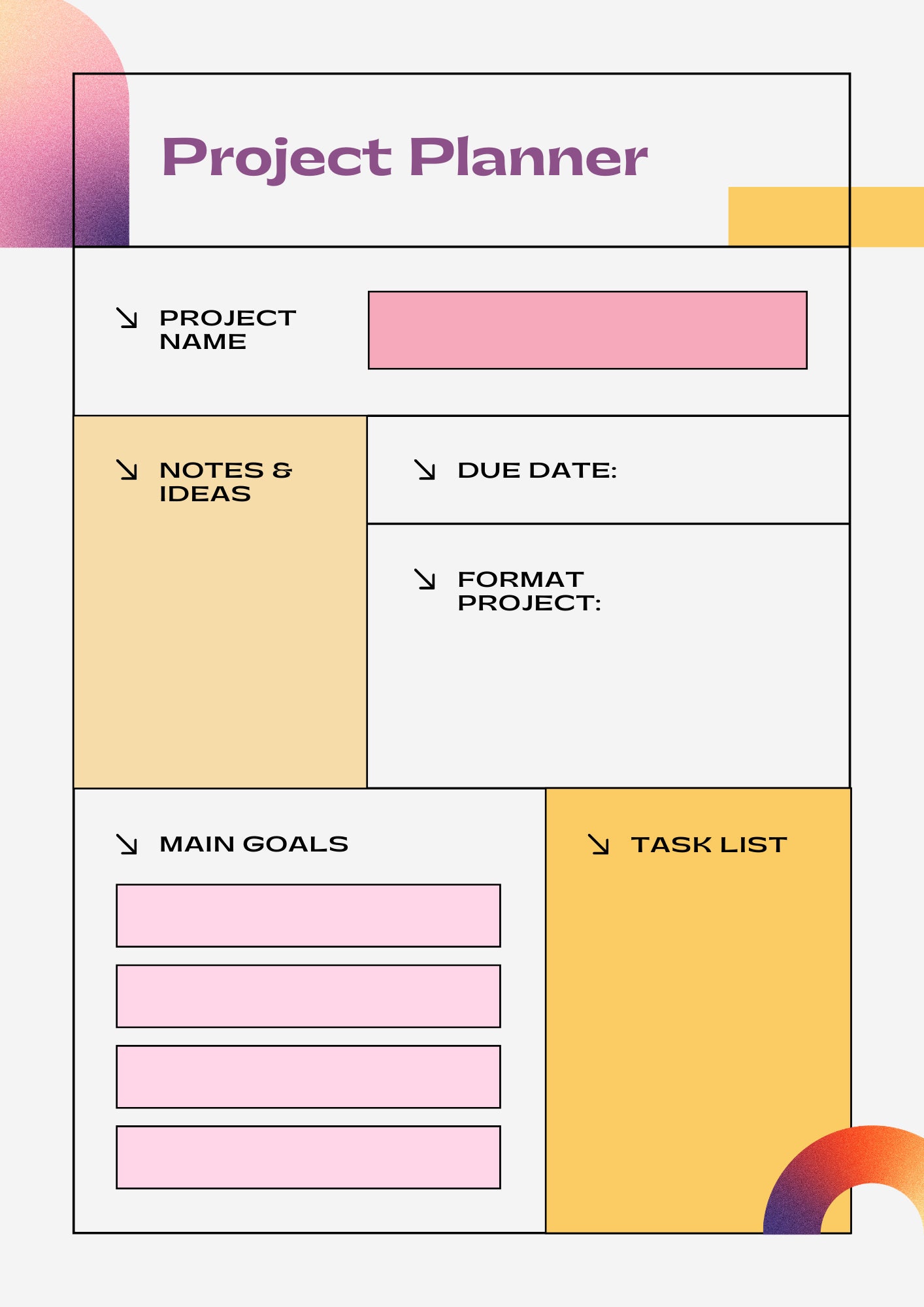 A4 A5 Project Planner, Group Team Project Management Deadlines ...