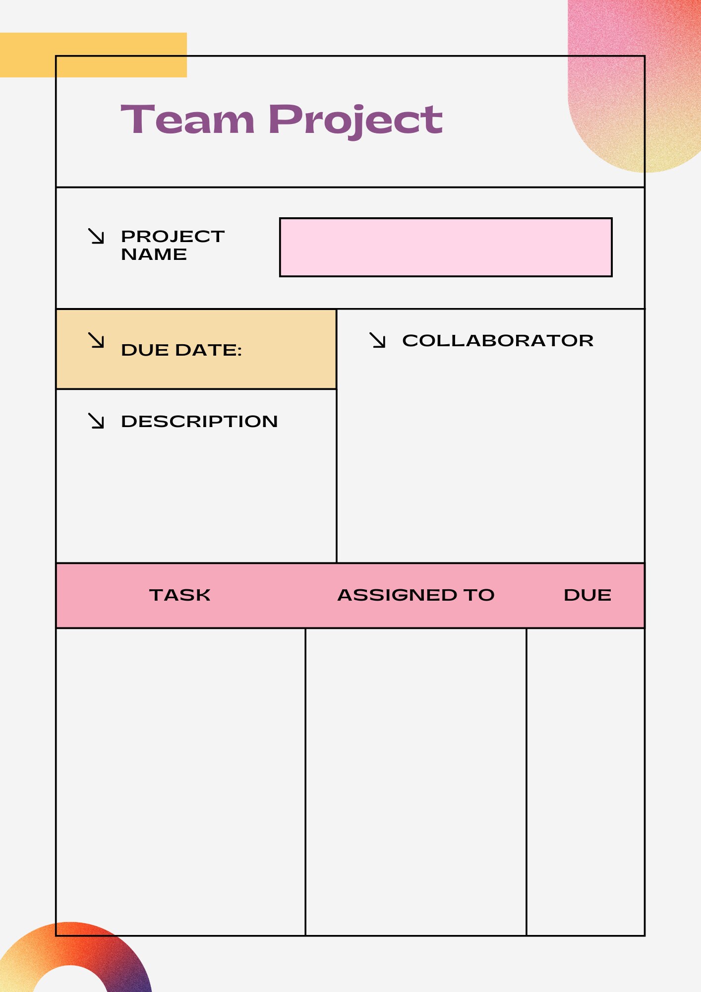 A4 A5 Project Planner, Group Team Project Management Deadlines ...
