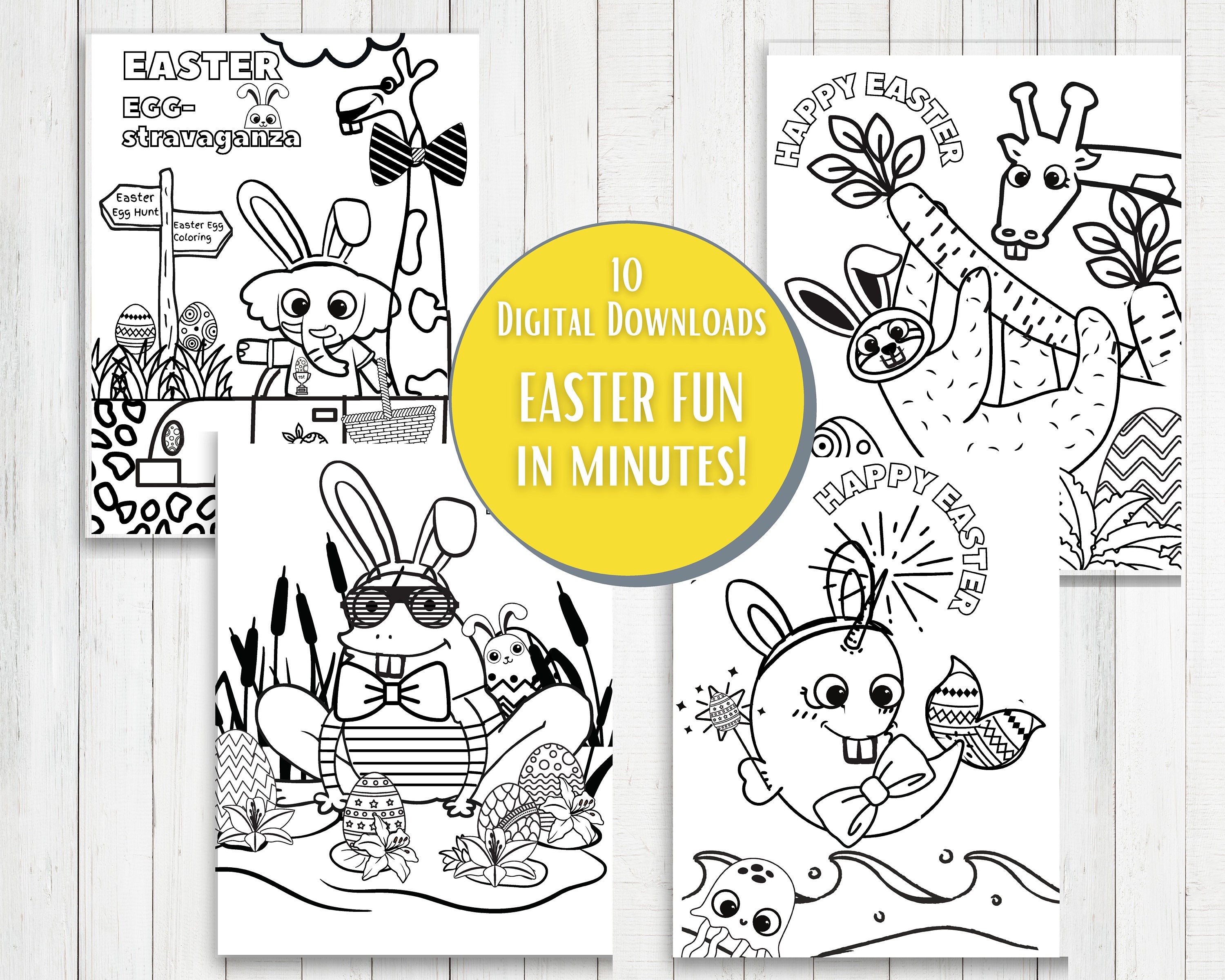 Fun Easter Coloring Pages for Kids, Printable Coloring Pages, Easter ...