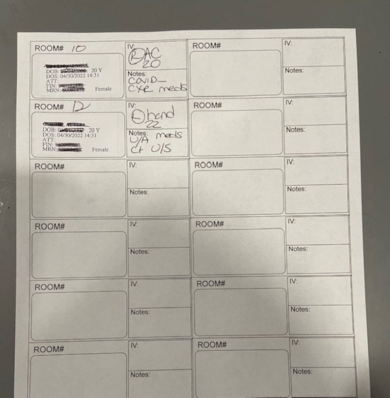 ER Nurse Quick Patient Reference Sheet Digital - Etsy